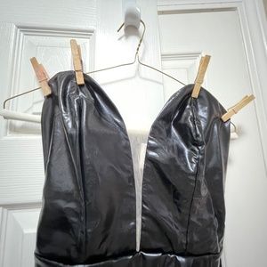 Roma | Dresses | Hot Wet Look Dress Strapless Black Vinyl Yandy Size ...
